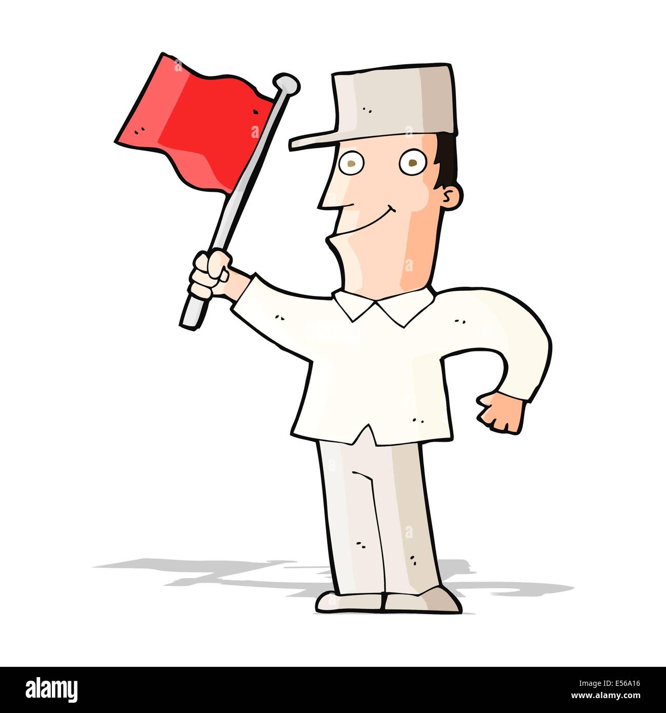cartoon man waving flag Stock Vector Image & Art - Alamy