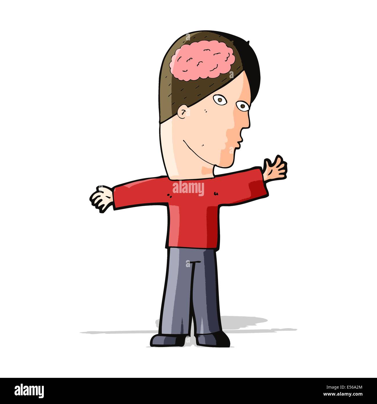 cartoon man with brain Stock Vector Image & Art - Alamy