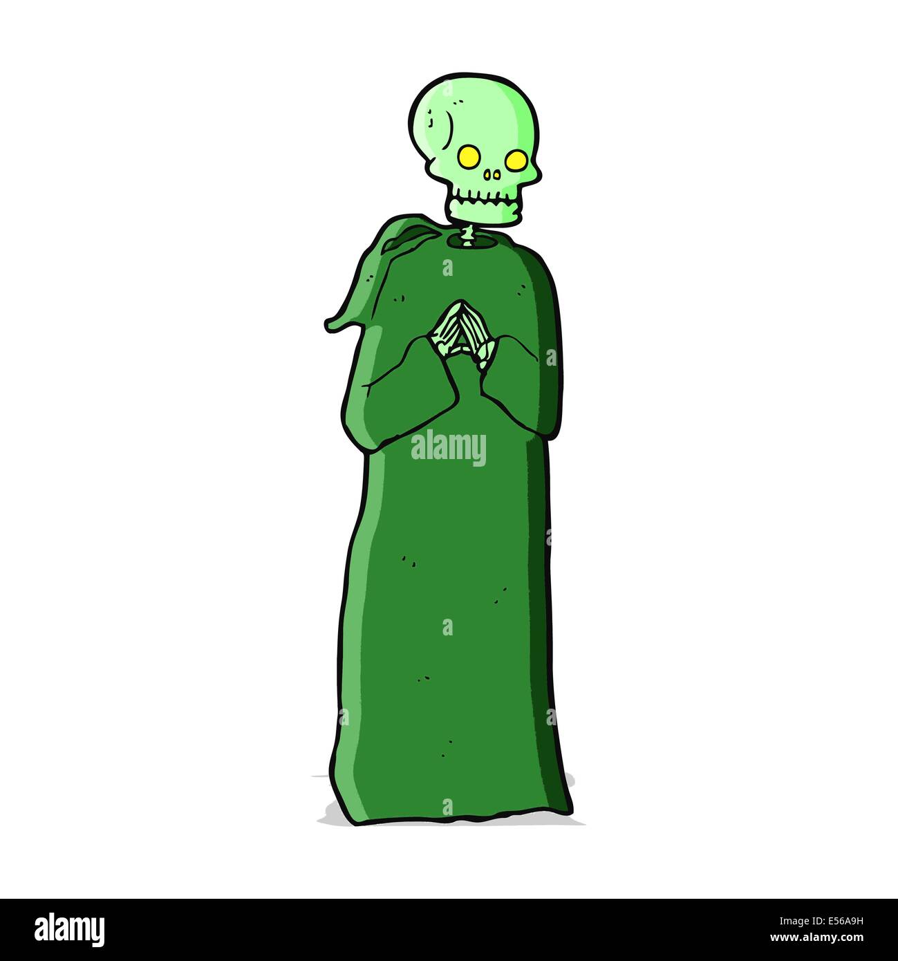 Cartoon skeleton in black robe Stock Vector Images - Alamy