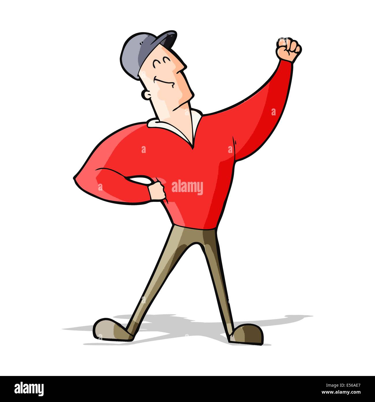 cartoon man striking heroic pose Stock Vector Image & Art - Alamy