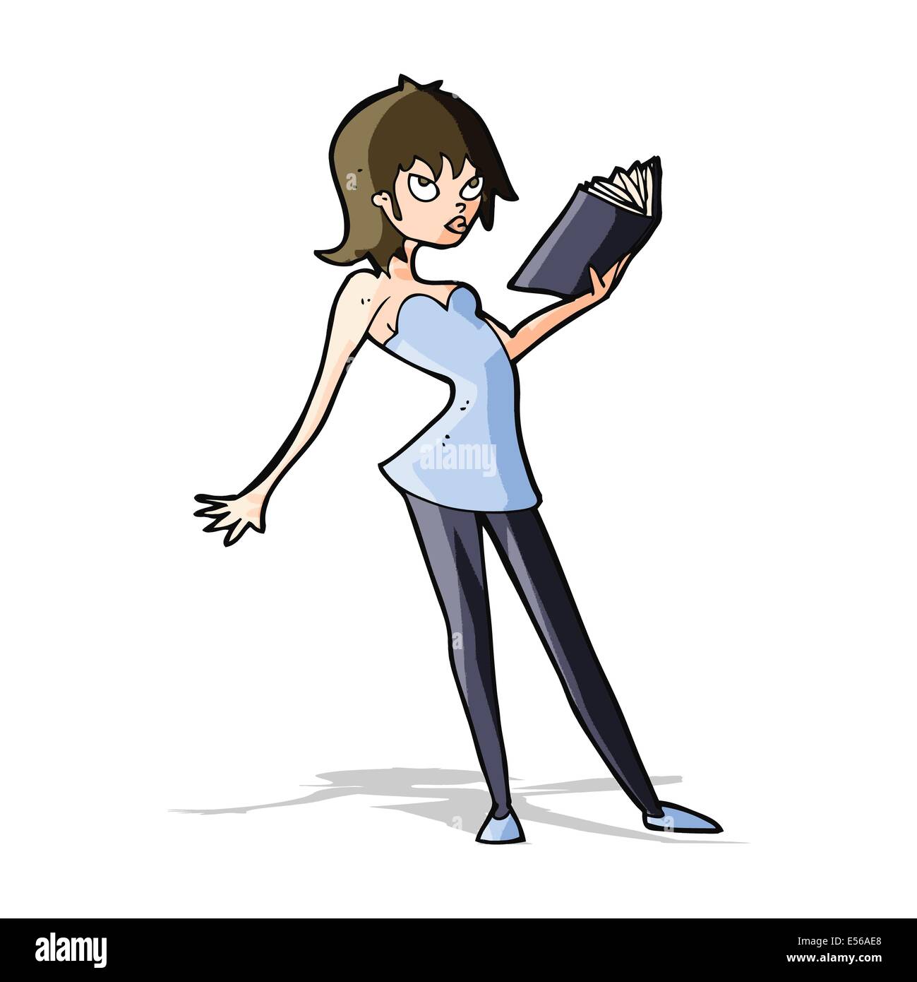 cartoon woman reading book Stock Vector Image & Art - Alamy