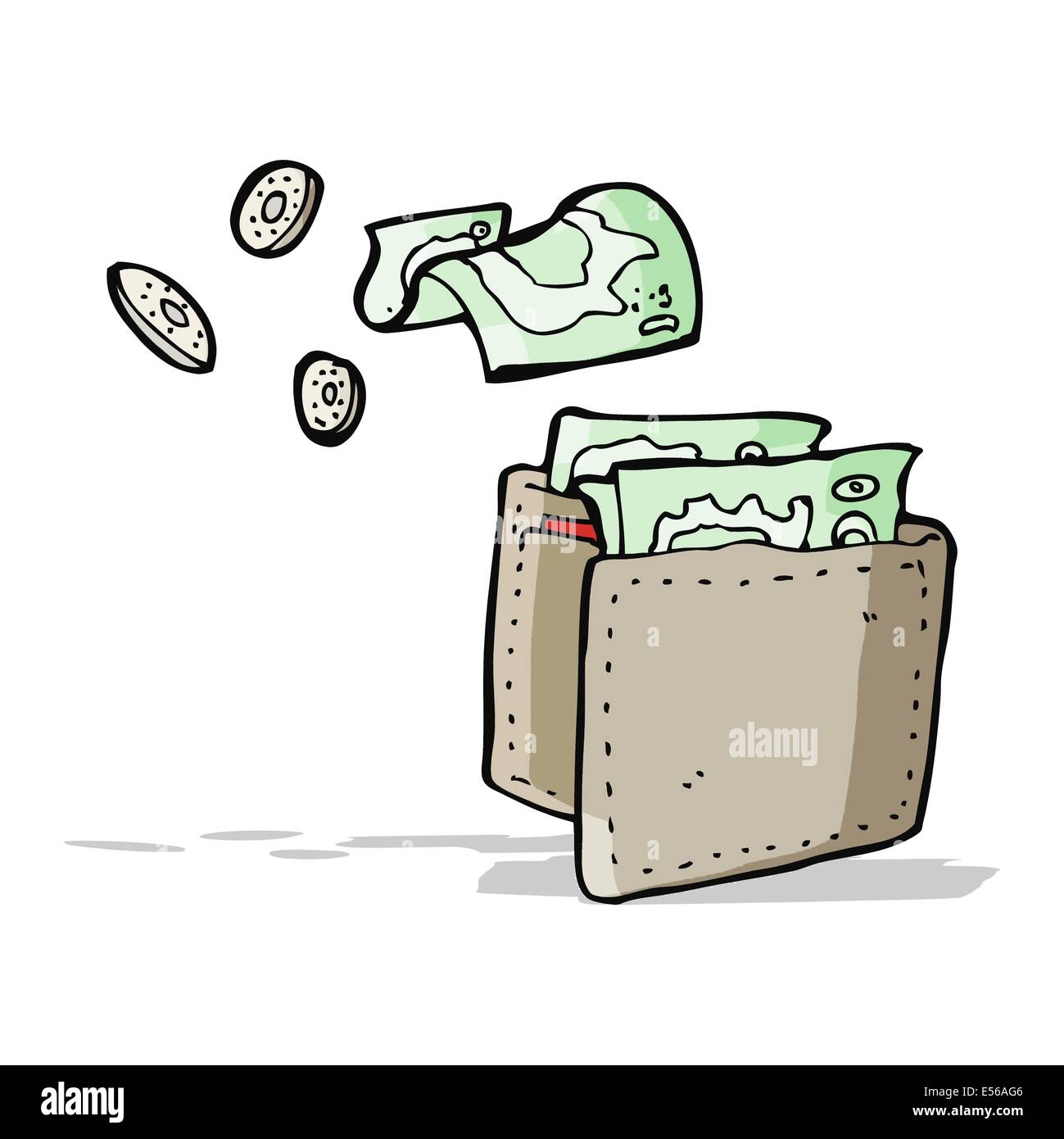 cartoon wallet spilling money Stock Vector Image & Art - Alamy