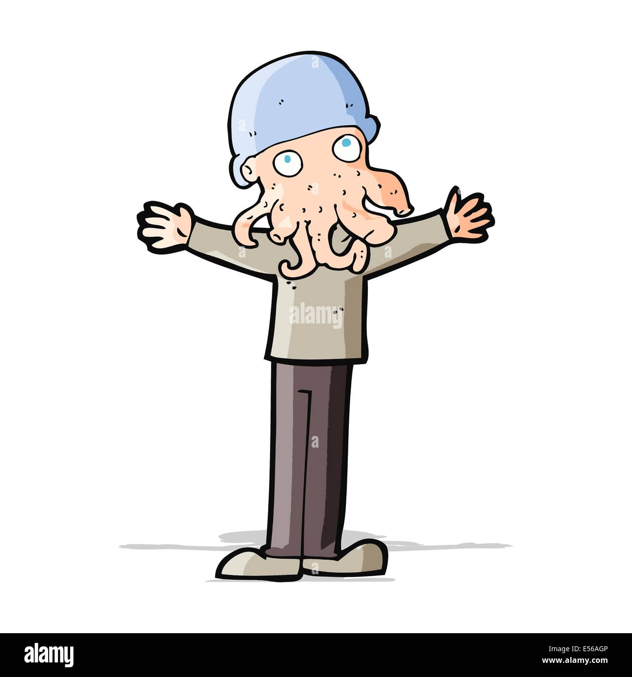 cartoon alien squid face man Stock Vector Image & Art - Alamy