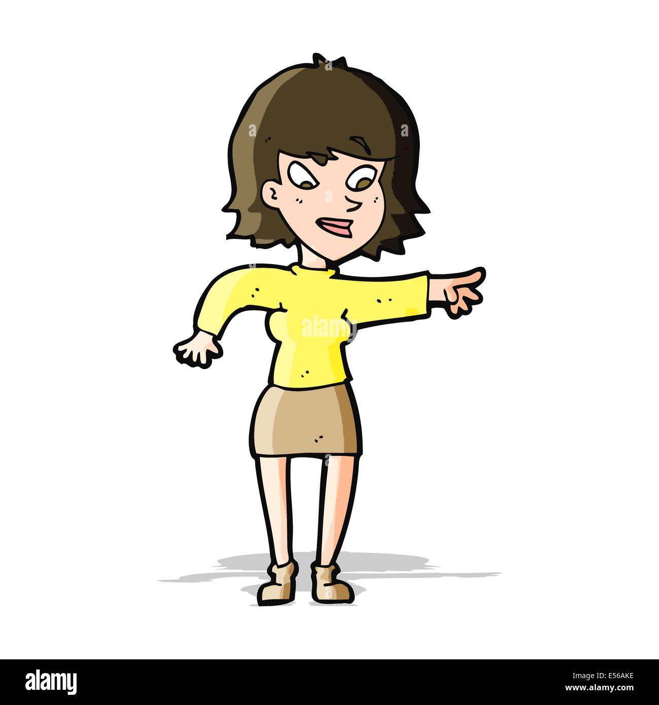 cartoon woman pointing Stock Vector Image & Art - Alamy
