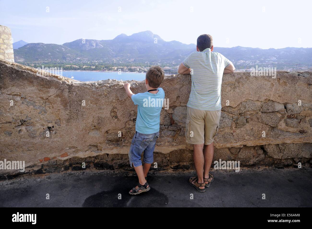 France, Haute Corse, Calvi, looking the panorama from the Citadel Stock ...