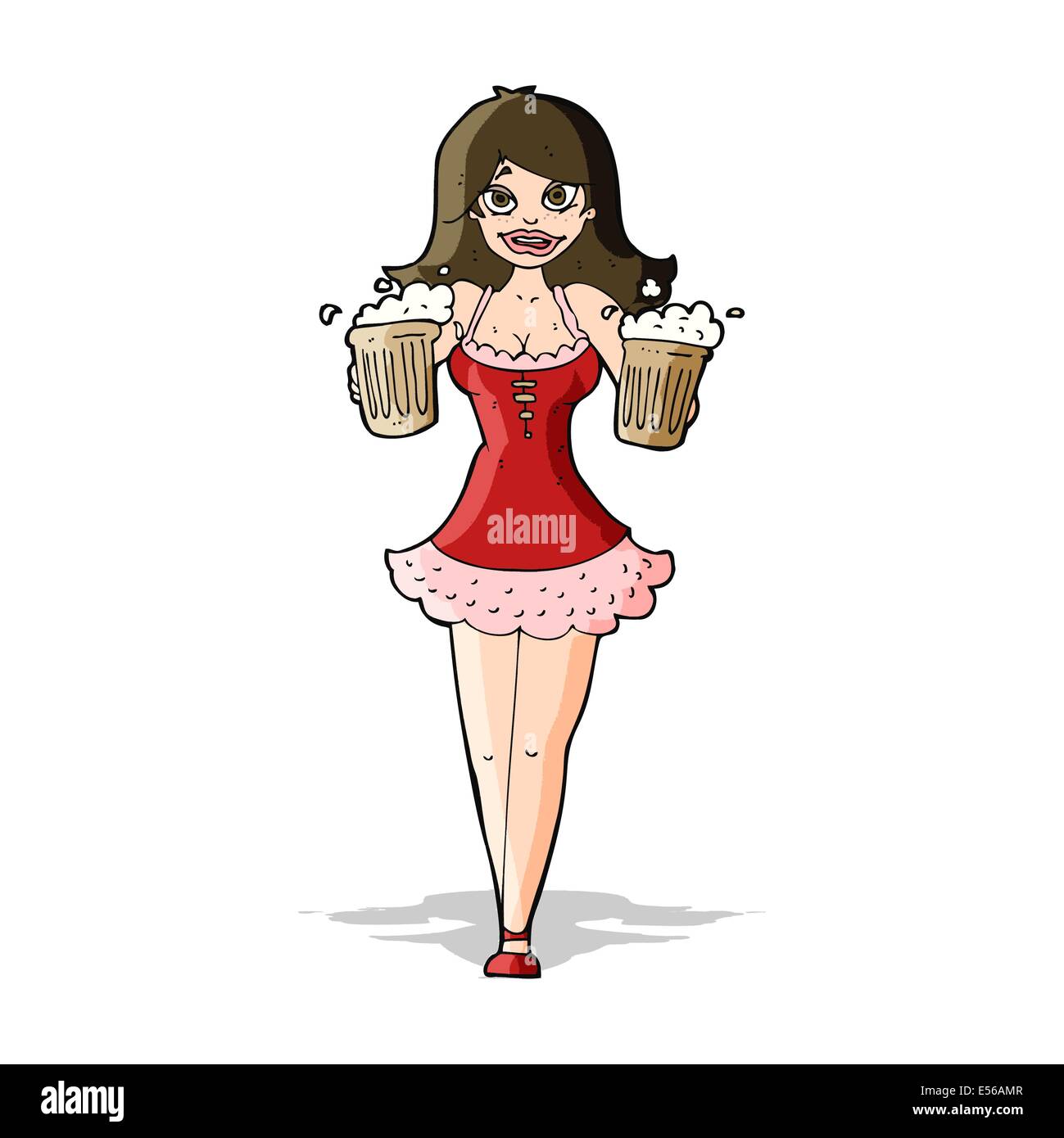Beer woman stein waitress Stock Vector Images - Alamy