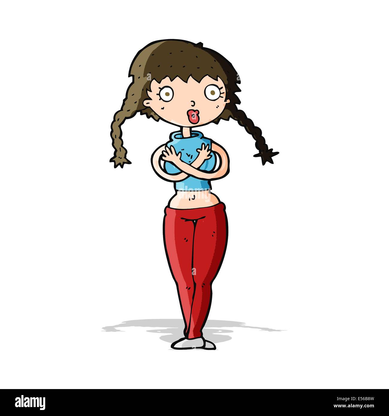 cartoon offended woman covering herself Stock Vector Image & Art - Alamy