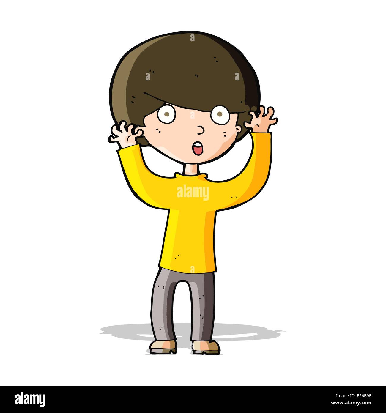 cartoon startled boy Stock Vector Image & Art - Alamy