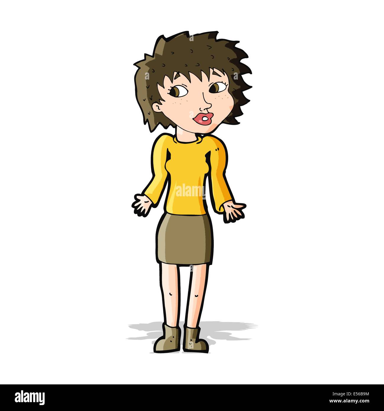 cartoon woman shrugging shoulders Stock Vector Image & Art - Alamy