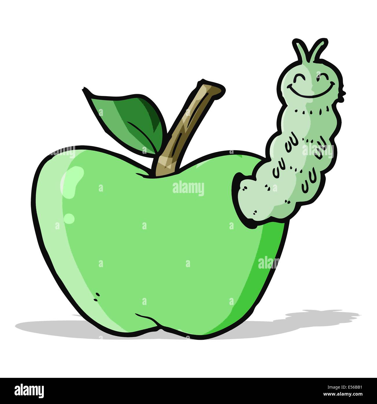cartoon apple with bug Stock Vector Image & Art - Alamy