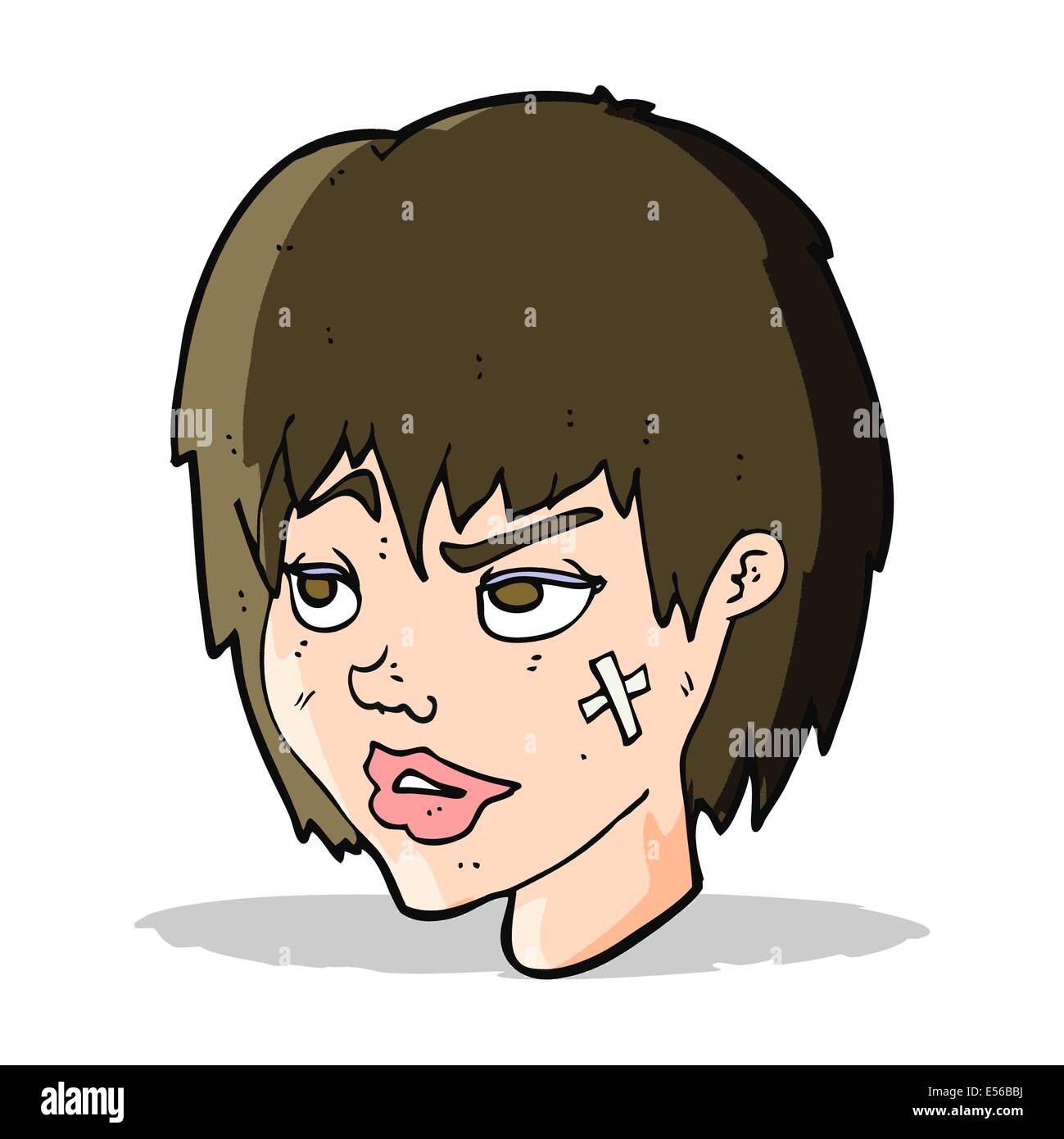 cartoon woman with plaster on face Stock Vector Image & Art - Alamy