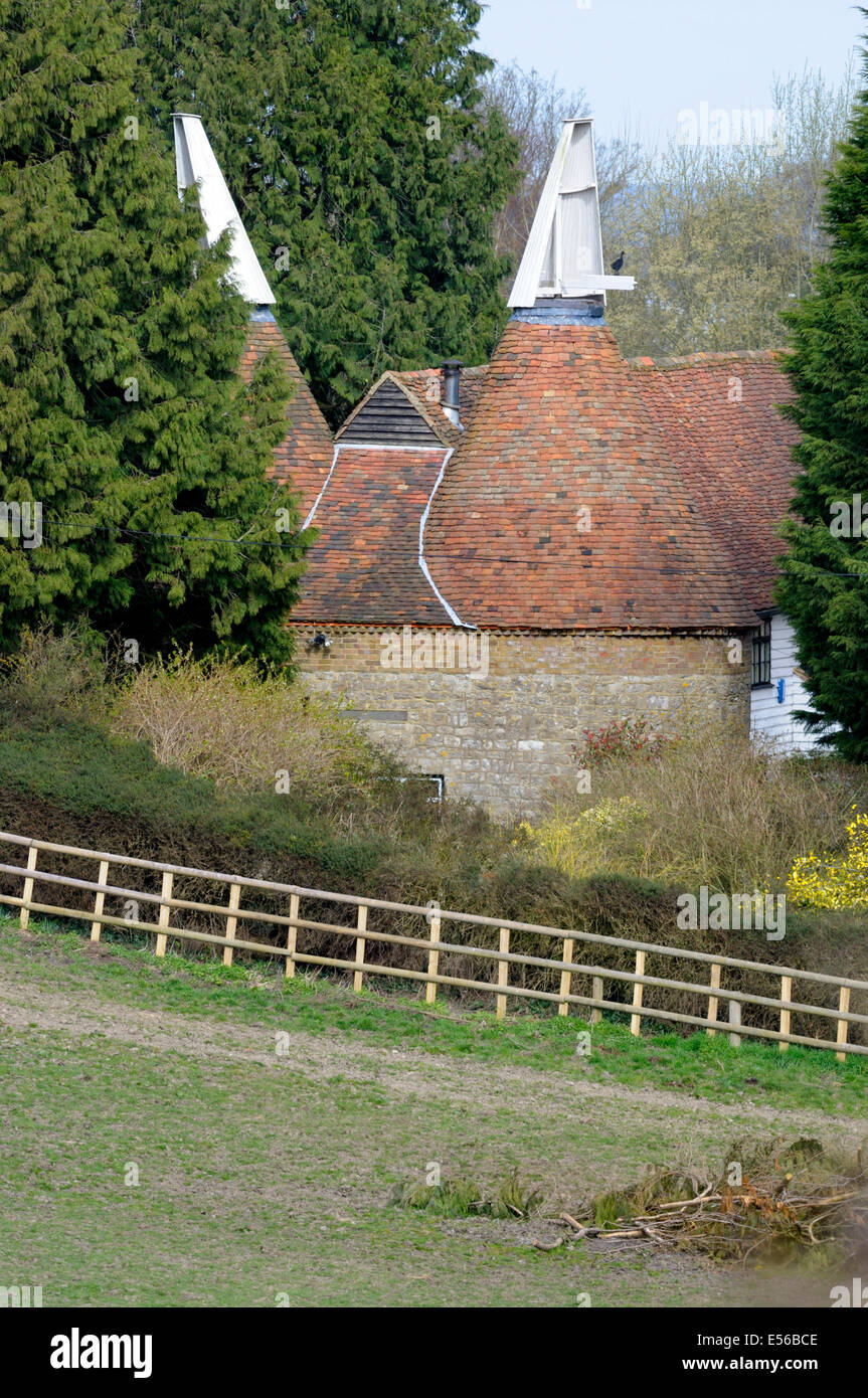 Loose Village, near Maidstone, Kent, England. Oast Houses (converted to ...