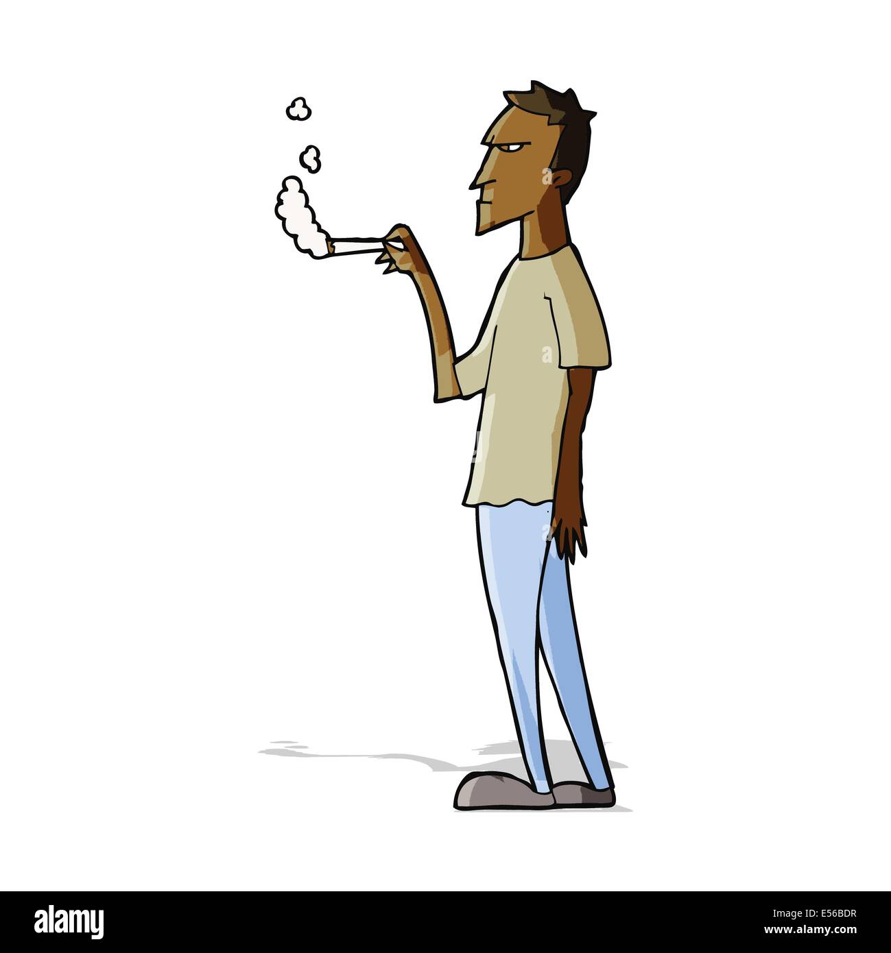 cartoon annoyed smoker Stock Vector Image & Art - Alamy