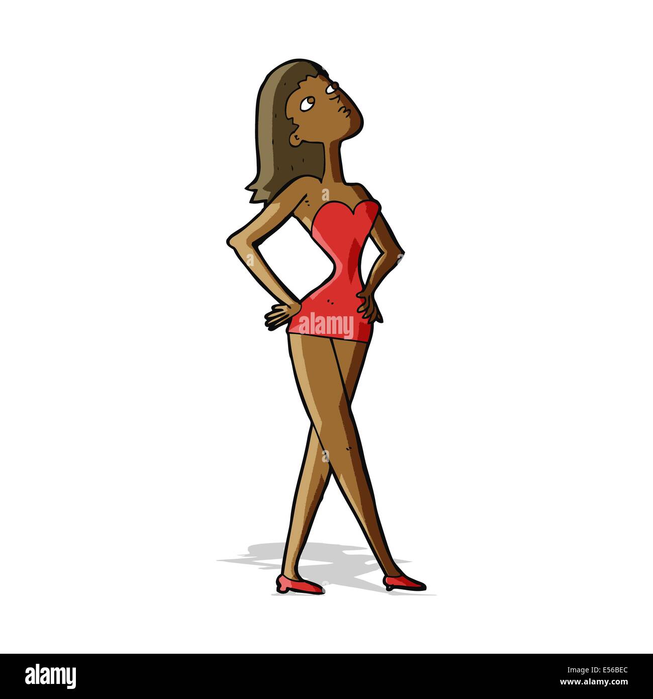 cartoon woman in party dress Stock Vector Image & Art - Alamy