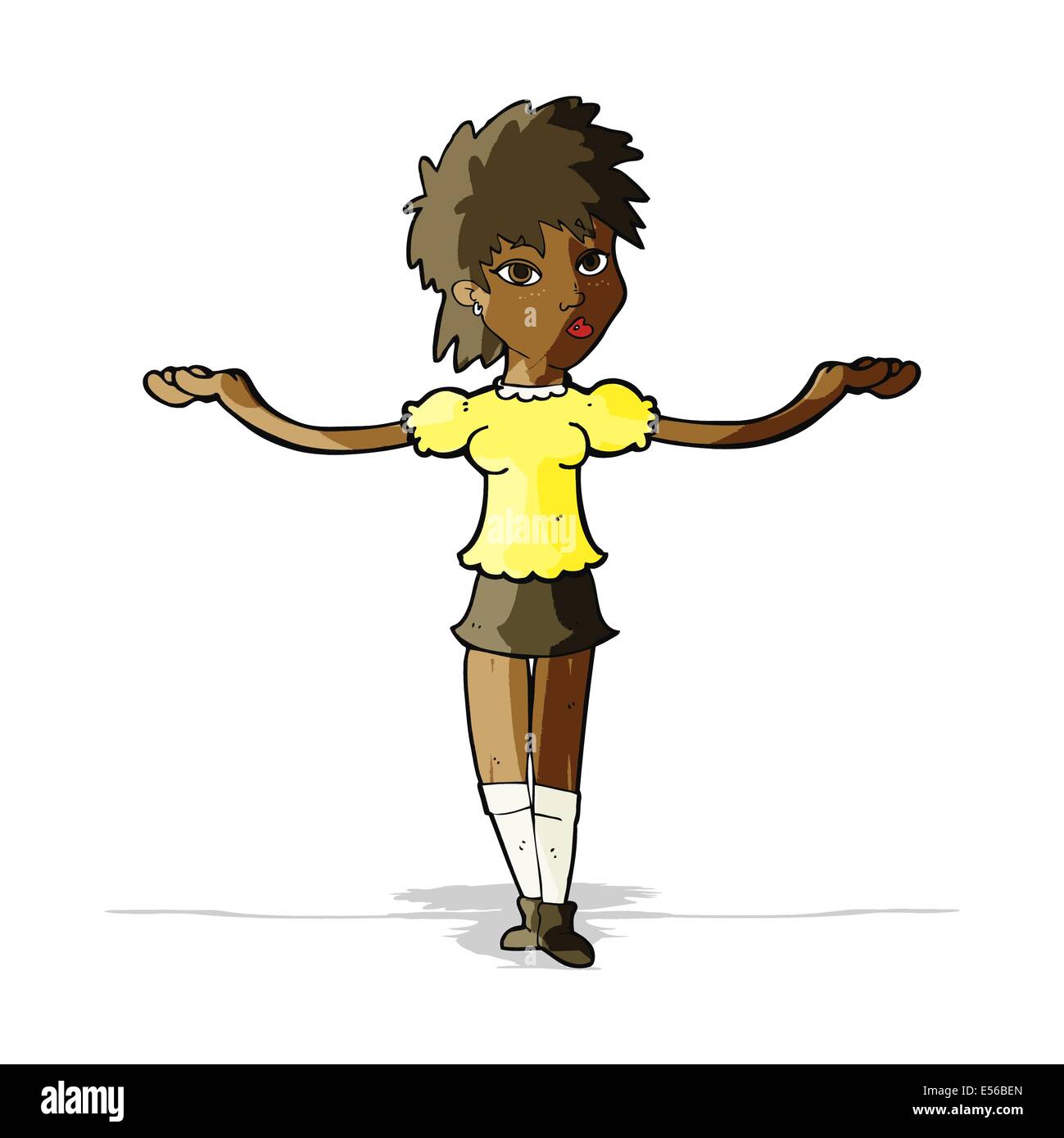 cartoon woman shrugging shoulders Stock Vector Image & Art - Alamy