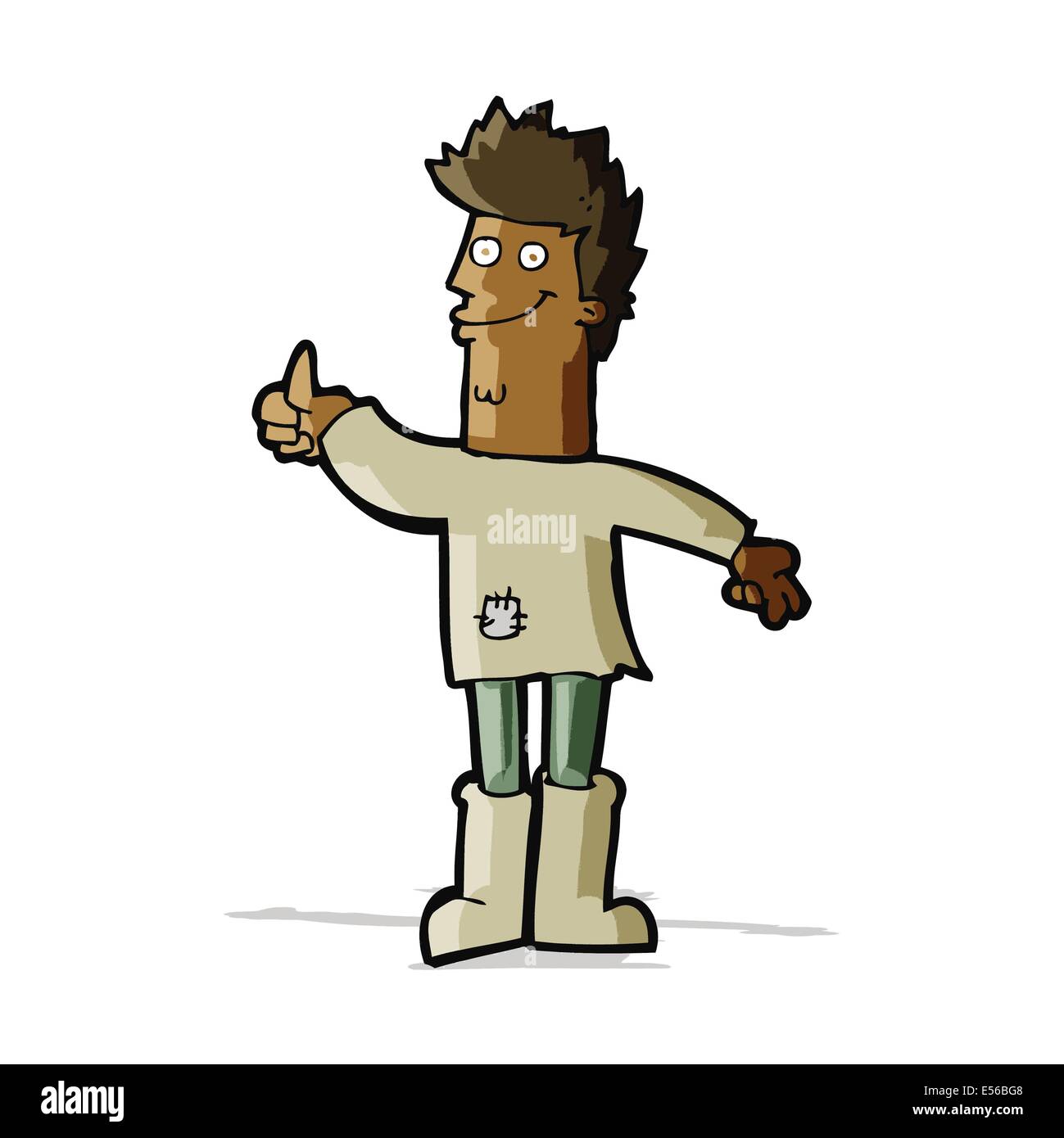 cartoon positive thinking man in rags Stock Vector Image & Art - Alamy