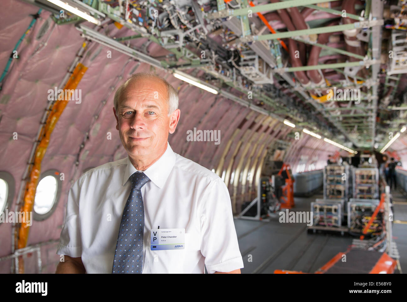 Peter Chandler, Airbus Chief test Pilot inside an A350 XWB Stock Photo ...