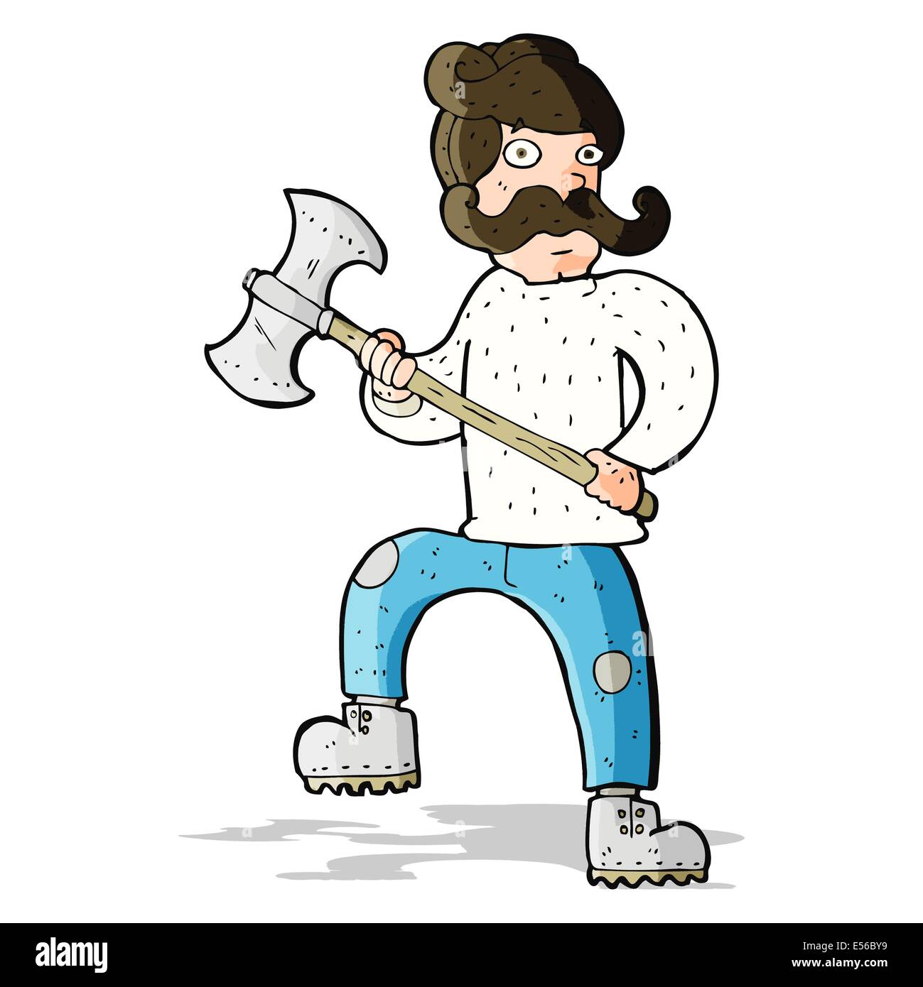 cartoon man with axe Stock Vector Image & Art - Alamy