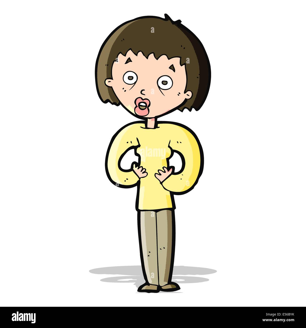 cartoon woman gesturing at self Stock Vector Image & Art - Alamy