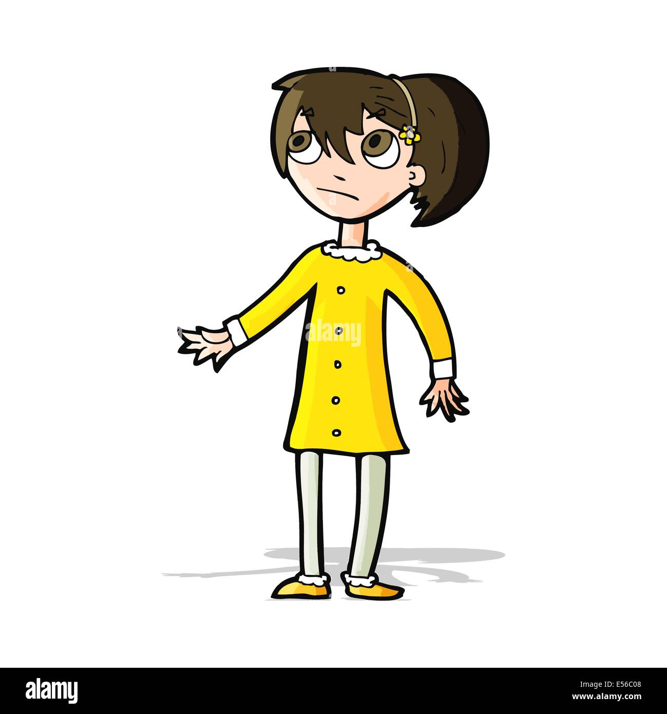 cartoon worried girl Stock Vector Image & Art - Alamy
