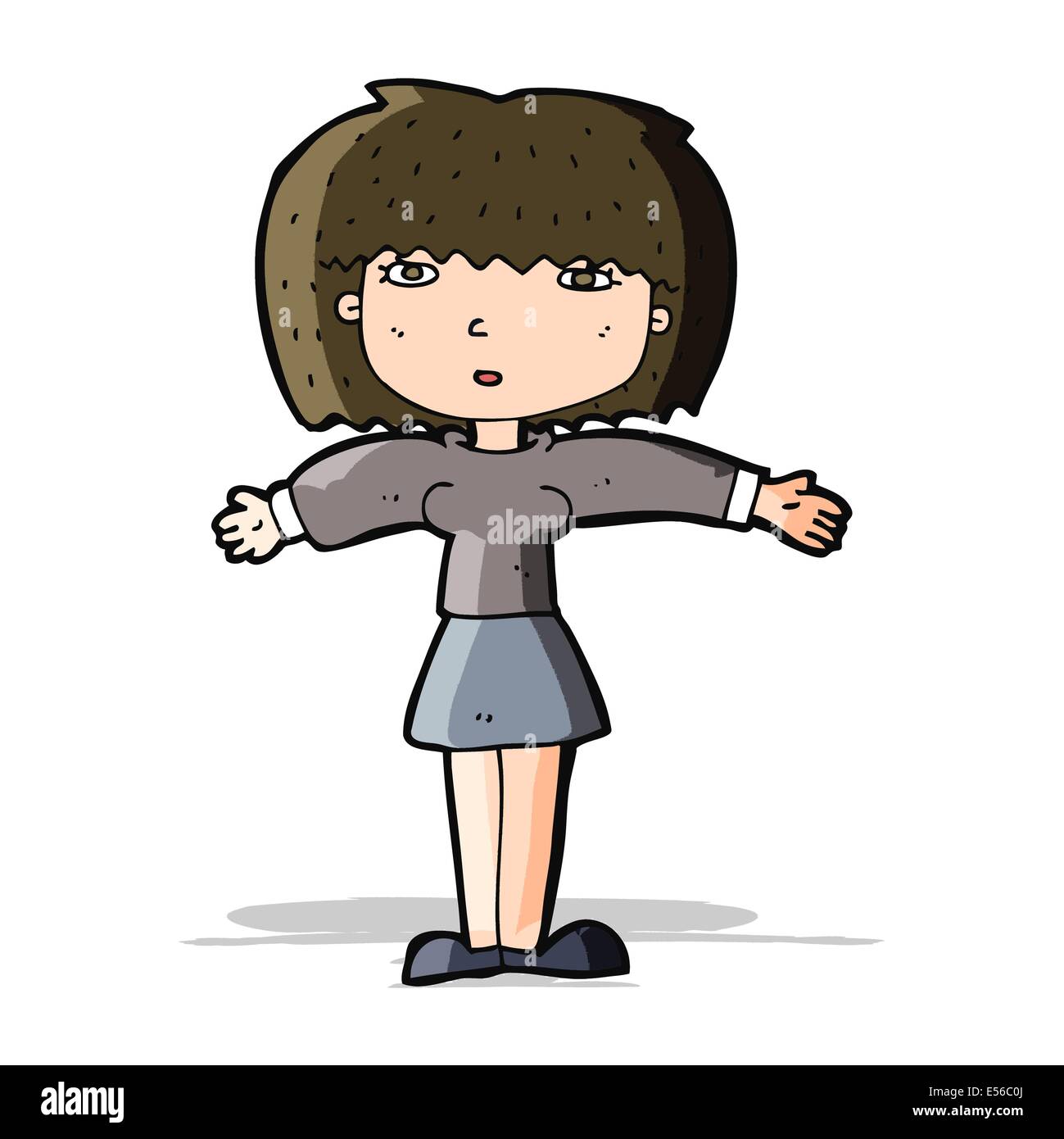 cartoon woman shrugging shoulders Stock Vector Image & Art - Alamy