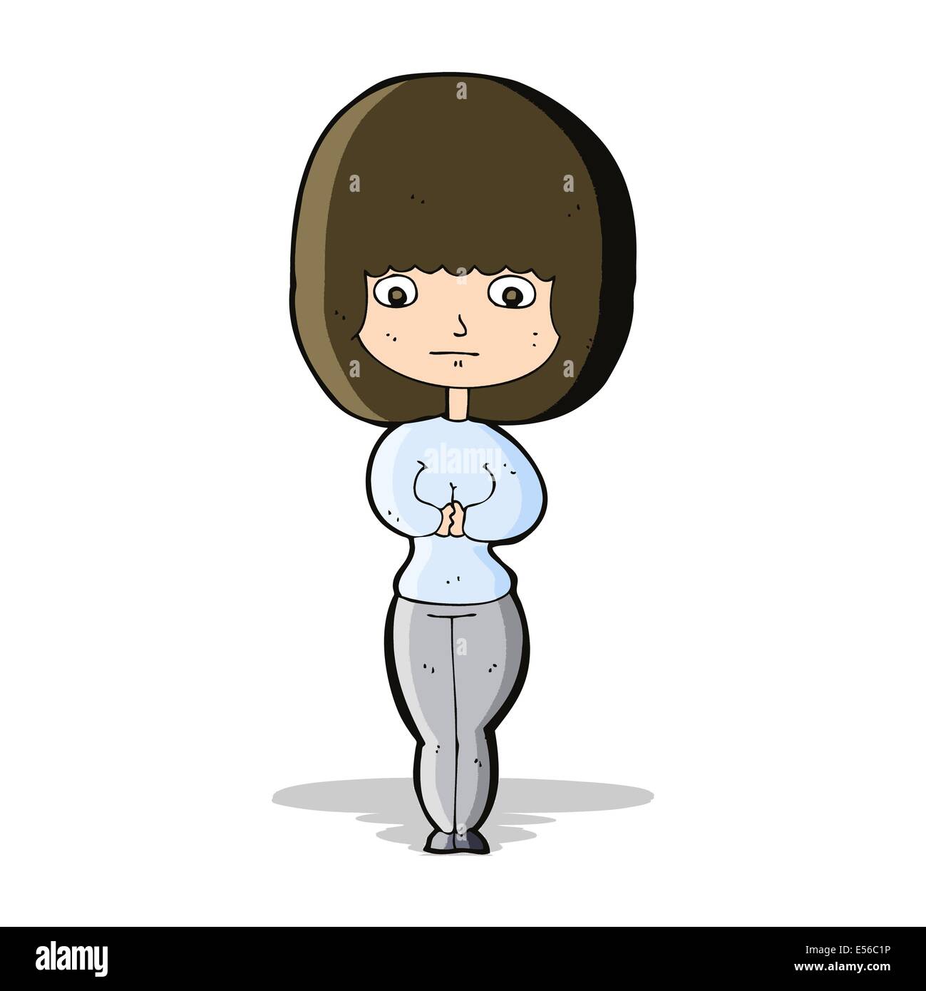 cartoon shy woman Stock Vector Image & Art - Alamy