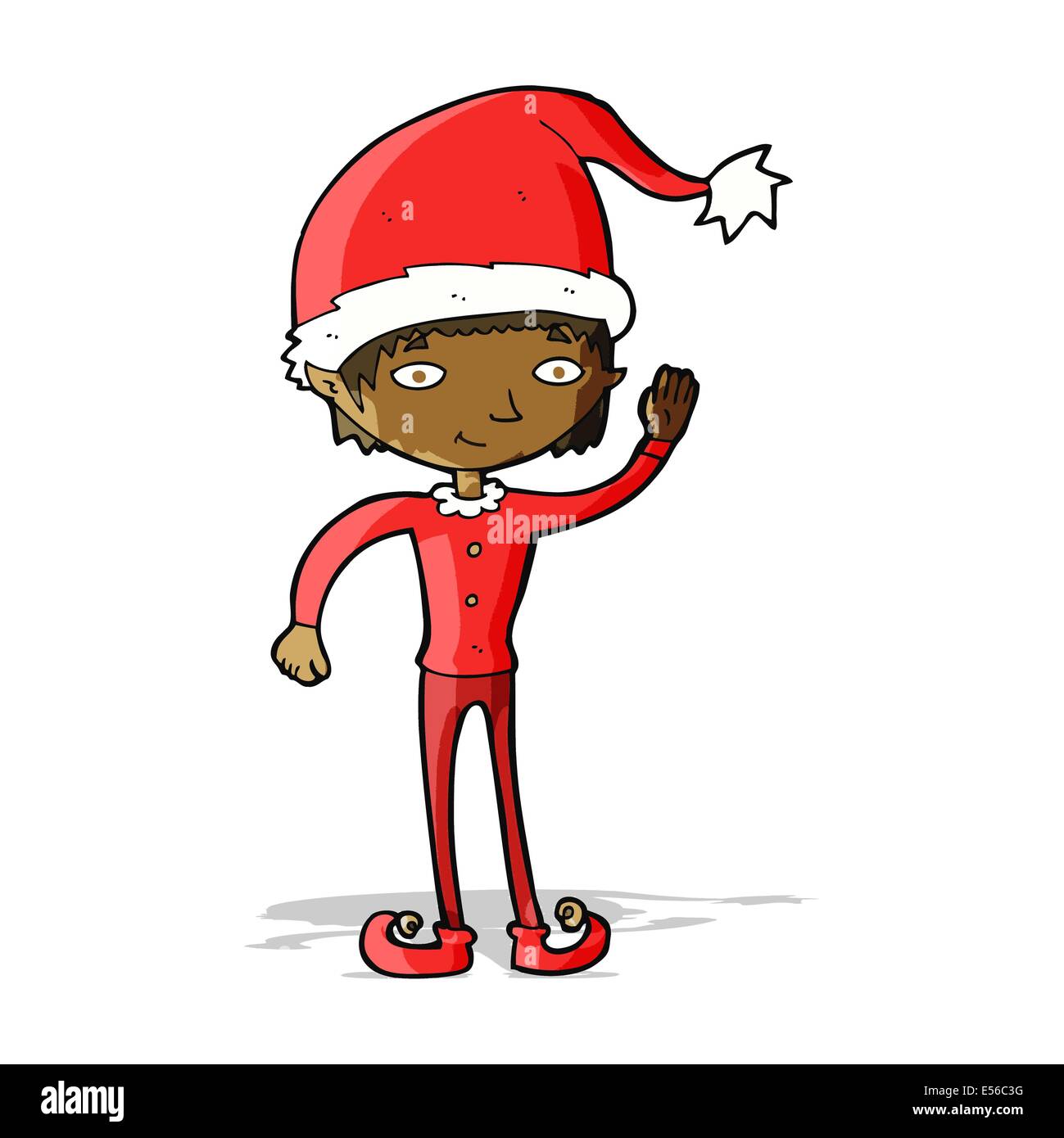 Cartoon waving christmas elf hi-res stock photography and images - Alamy