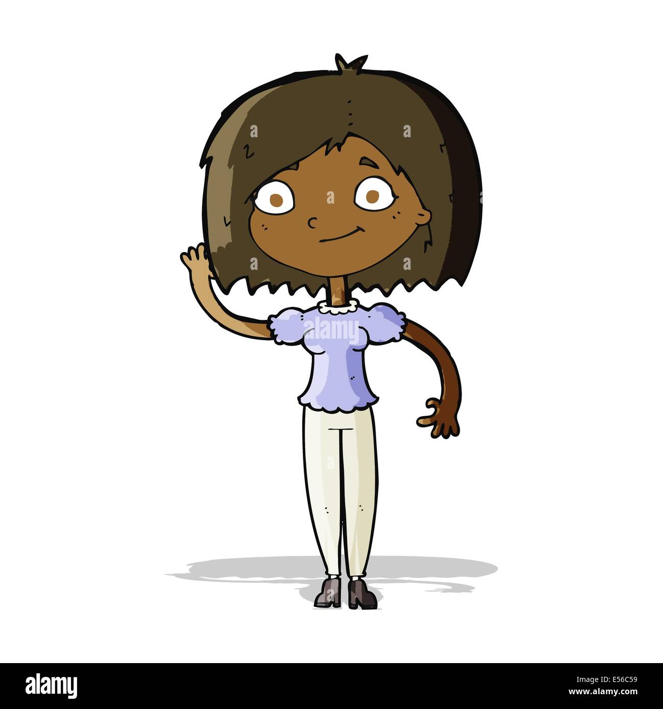 cartoon woman waving Stock Vector Image & Art - Alamy