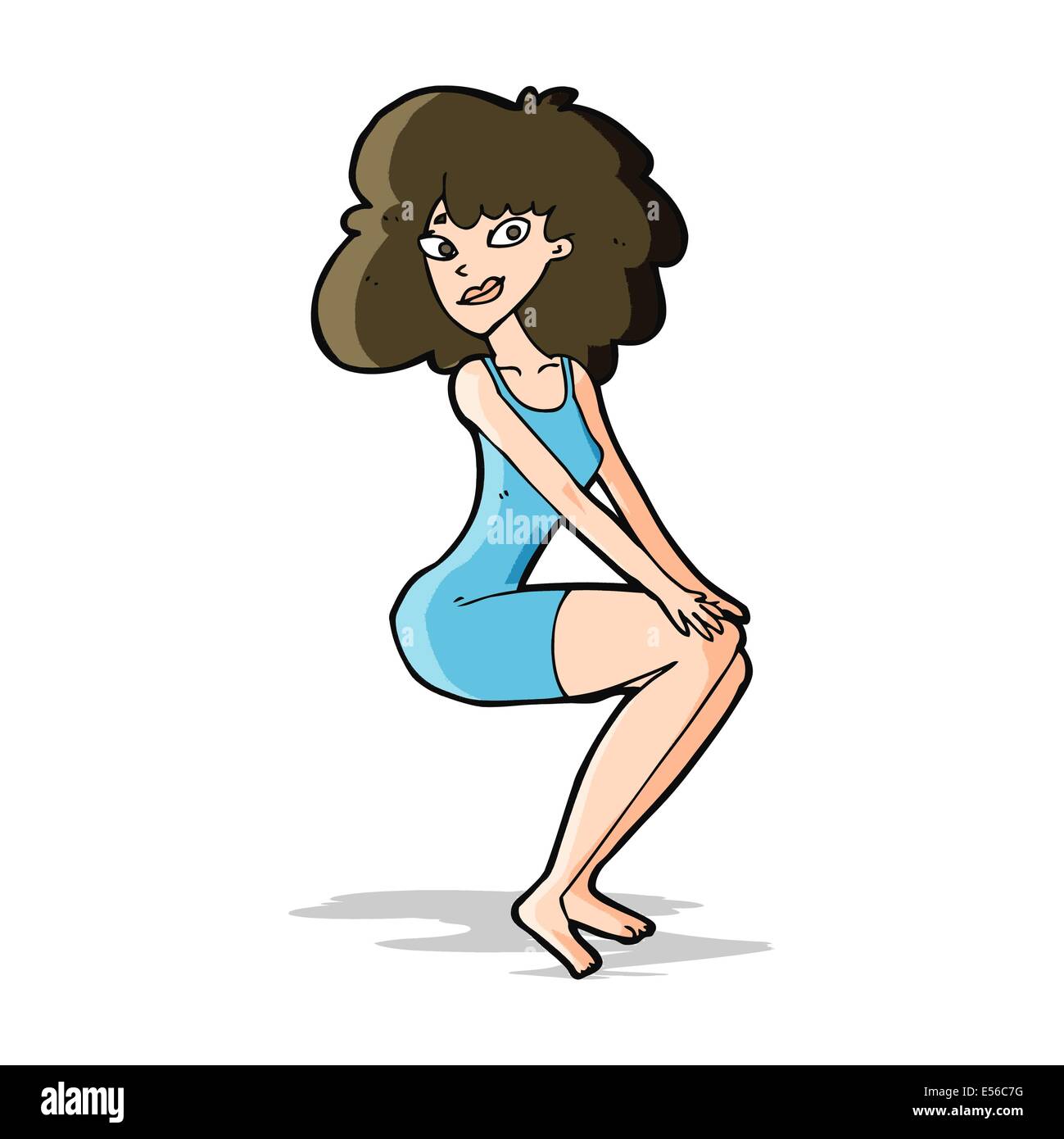 Cartoon sitting woman in dress hi-res stock photography and images - Alamy