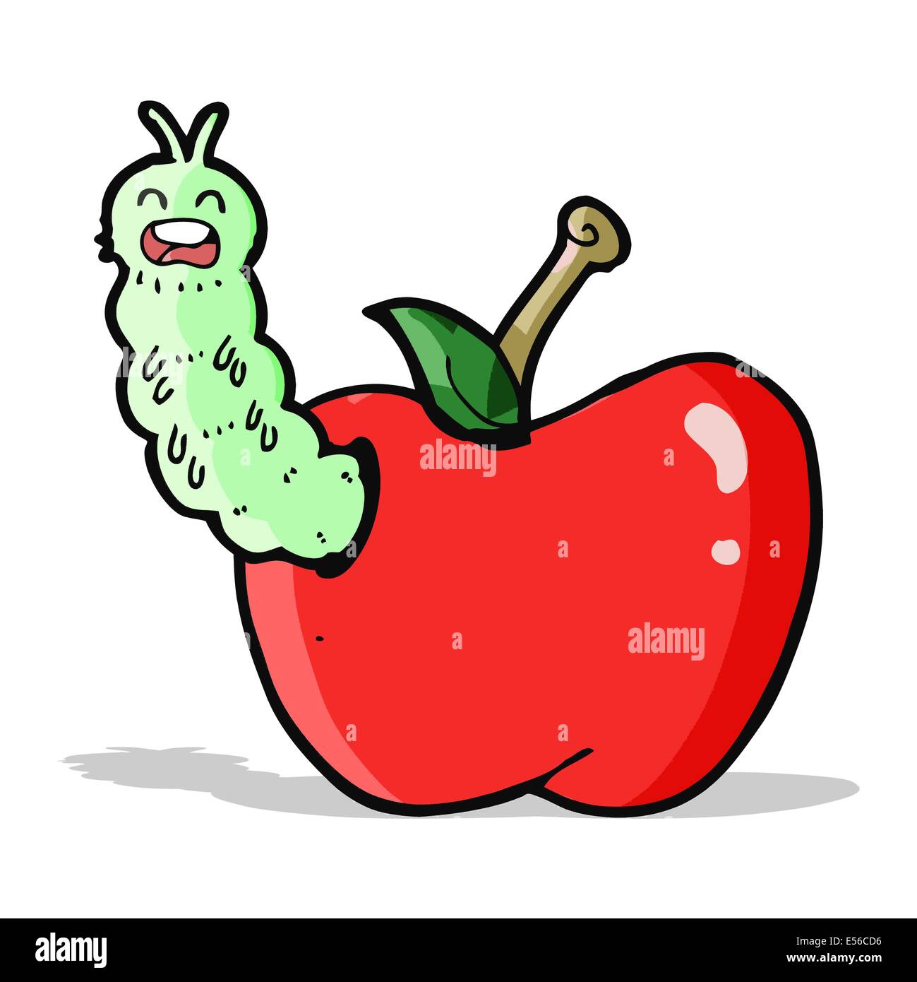cartoon bug eating apple Stock Vector Image & Art - Alamy