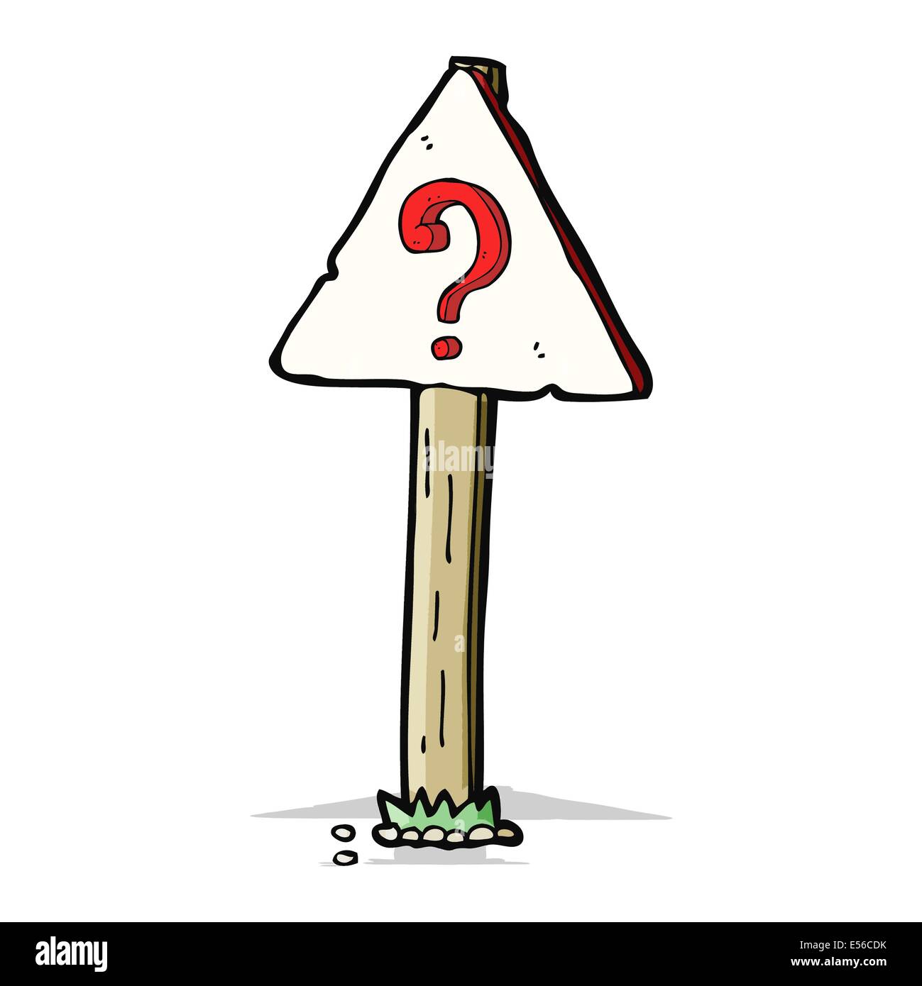 Cartoon signpost question mark Cut Out Stock Images & Pictures - Alamy