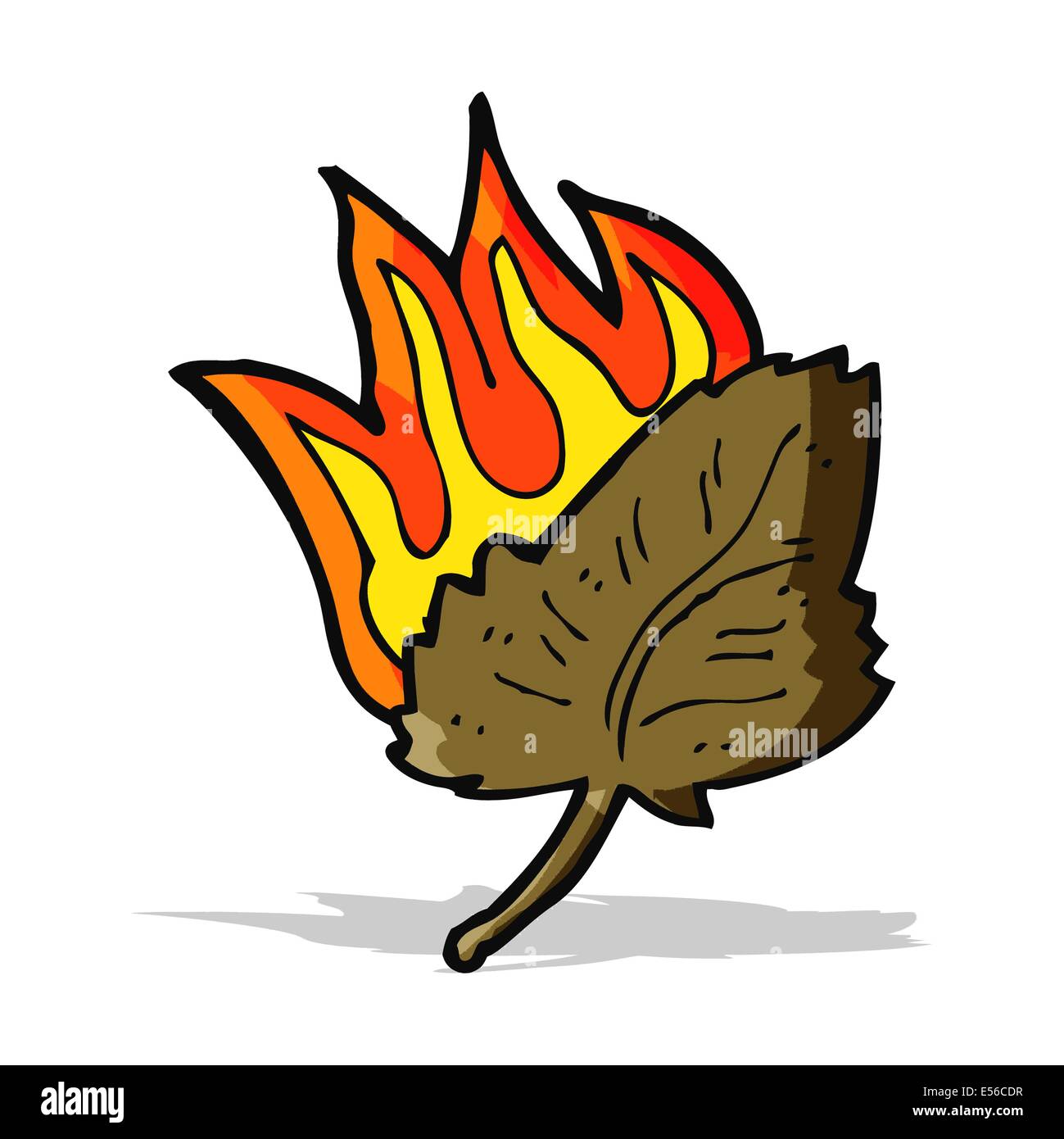 cartoon burning dry leaf symbol Stock Vector Image & Art - Alamy