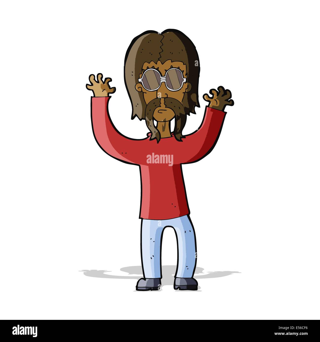 cartoon hippie man waving arms Stock Vector Image & Art - Alamy