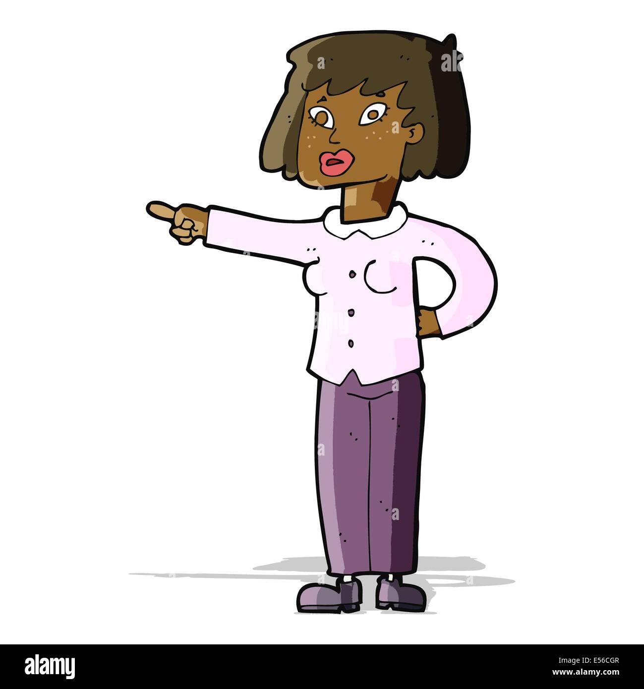 cartoon woman pointing Stock Vector Image & Art - Alamy