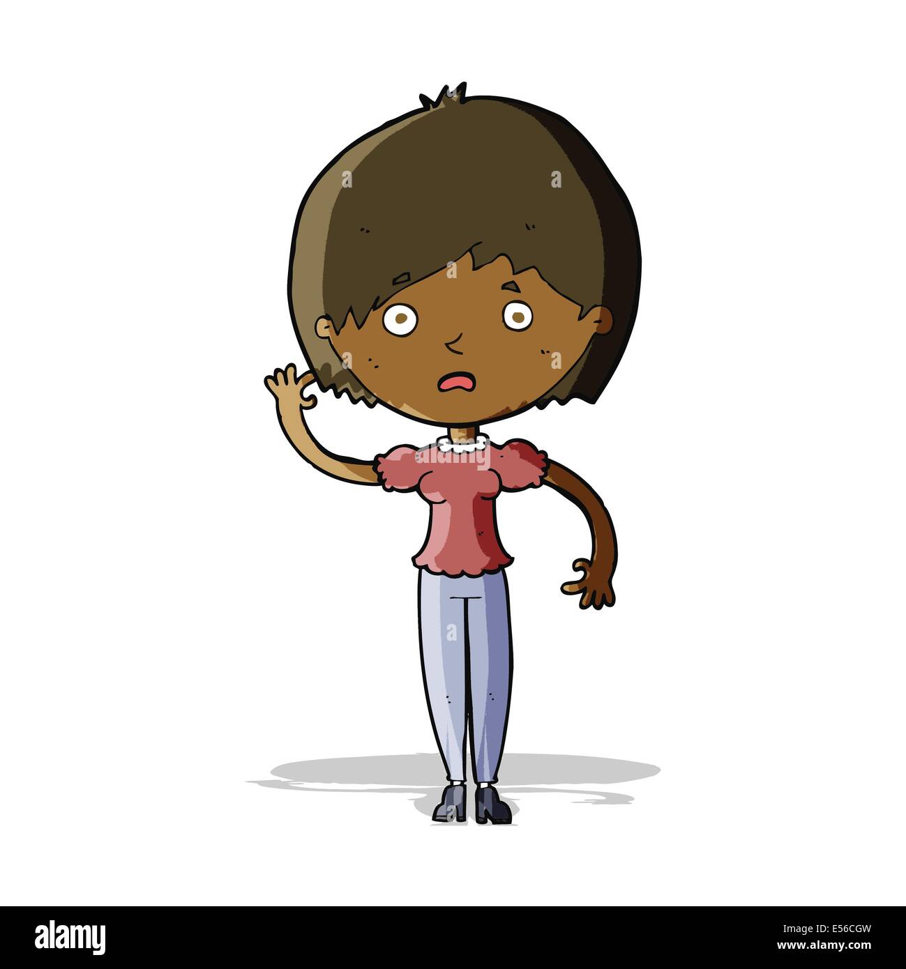 cartoon waving woman Stock Vector Image & Art - Alamy