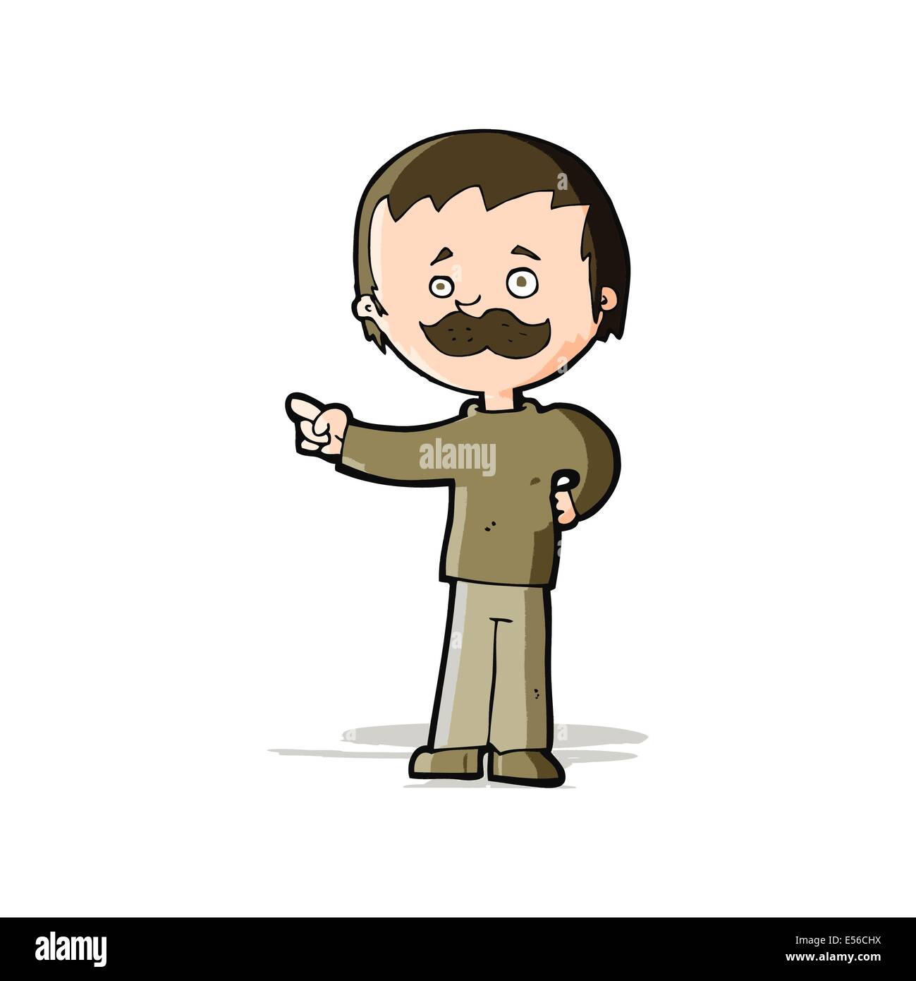 cartoon man with mustache pointing Stock Vector Image & Art - Alamy