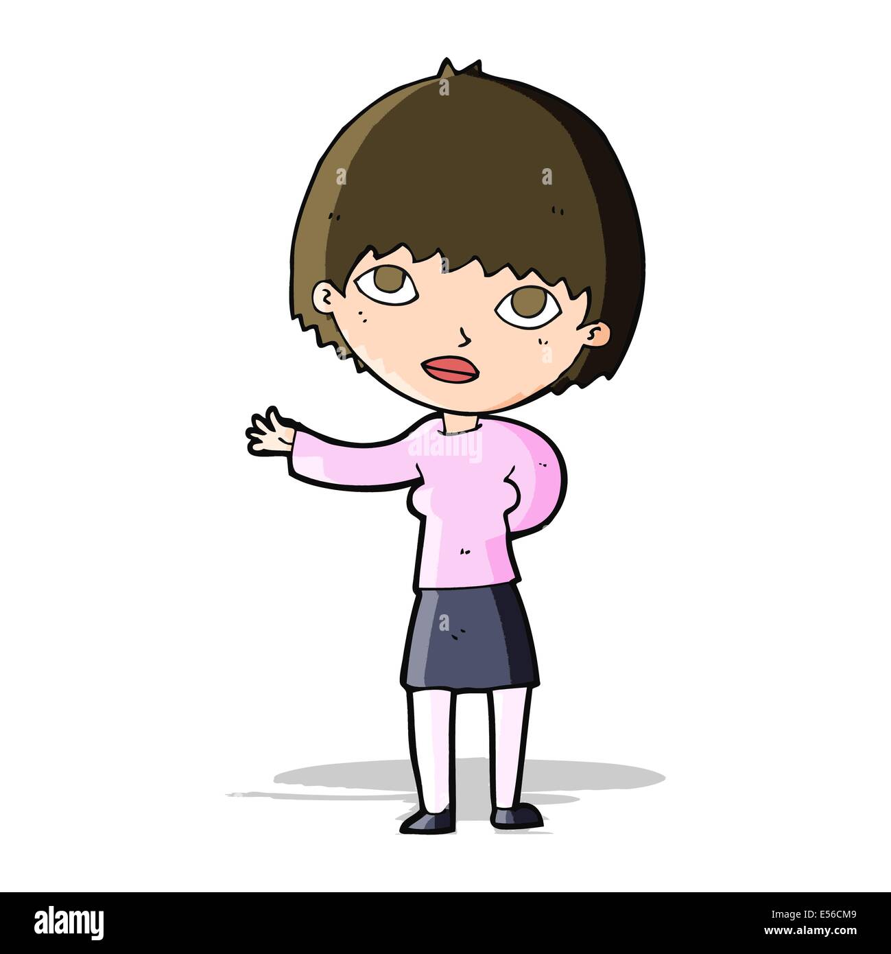 cartoon woman explaining Stock Vector Image & Art - Alamy