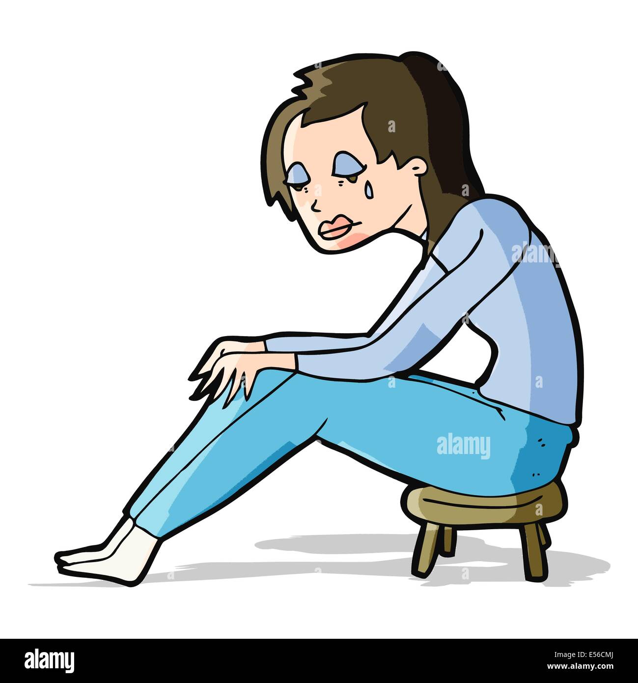 Sad depressed girl crying Cut Out Stock Images & Pictures - Alamy