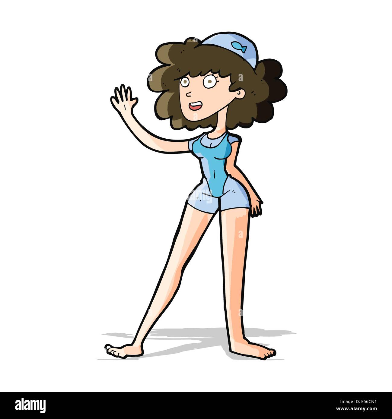 cartoon swimmer woman Stock Vector Image & Art - Alamy