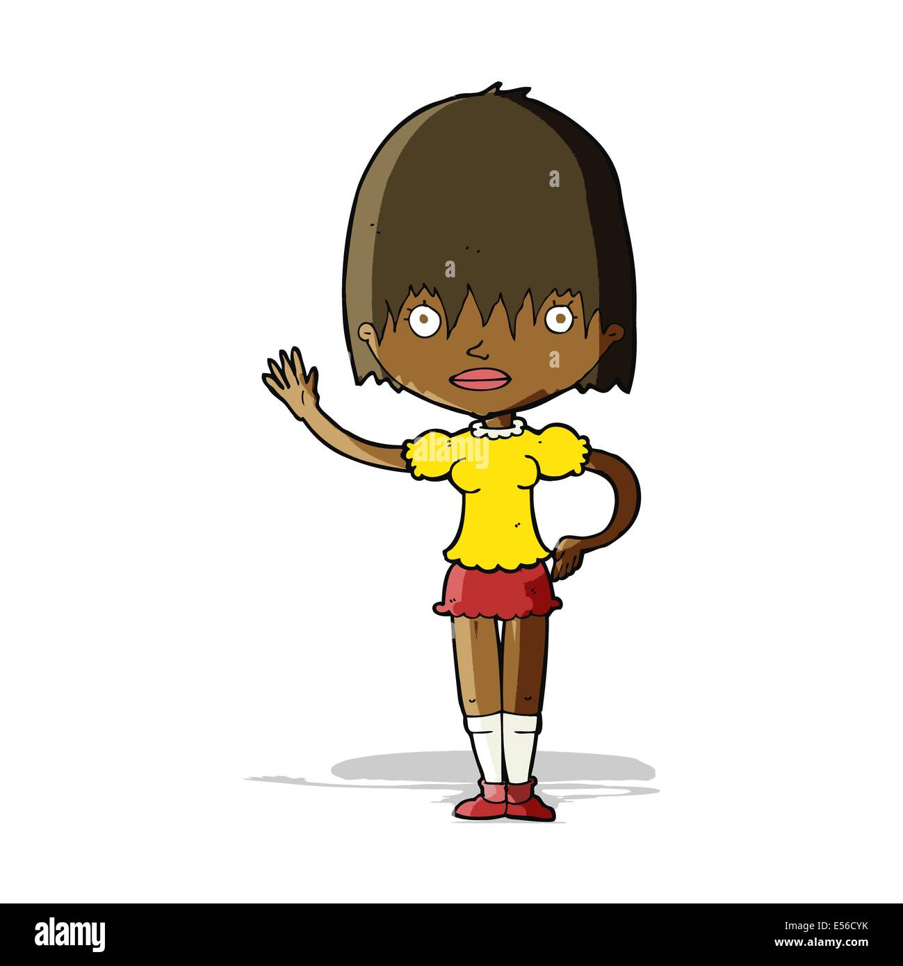cartoon waving woman Stock Vector Image & Art - Alamy