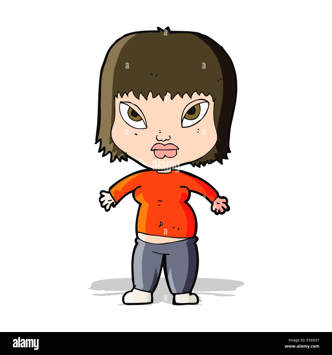 cartoon overweight woman Stock Vector Image & Art - Alamy