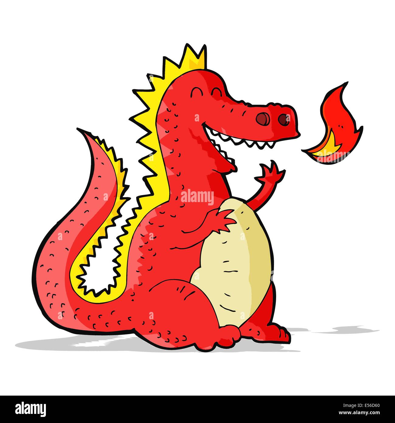 cartoon fire breathing dragon Stock Vector Image & Art - Alamy