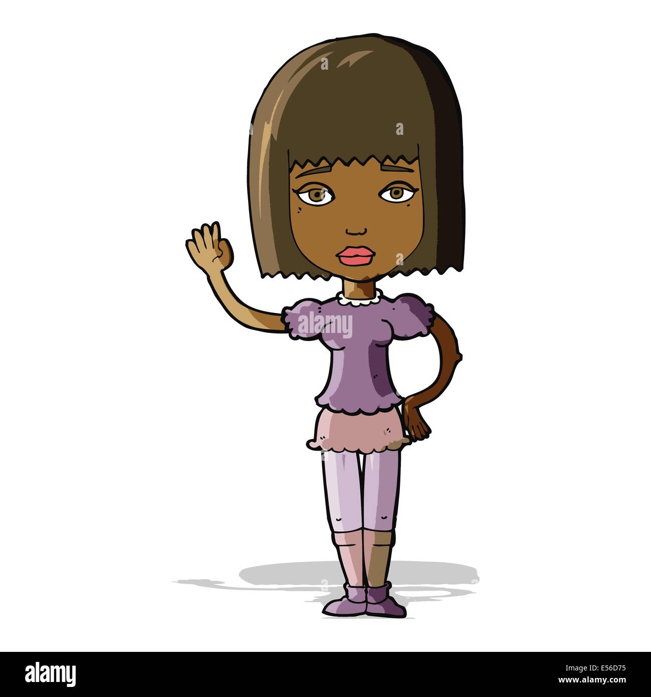 cartoon woman waving Stock Vector Image & Art - Alamy