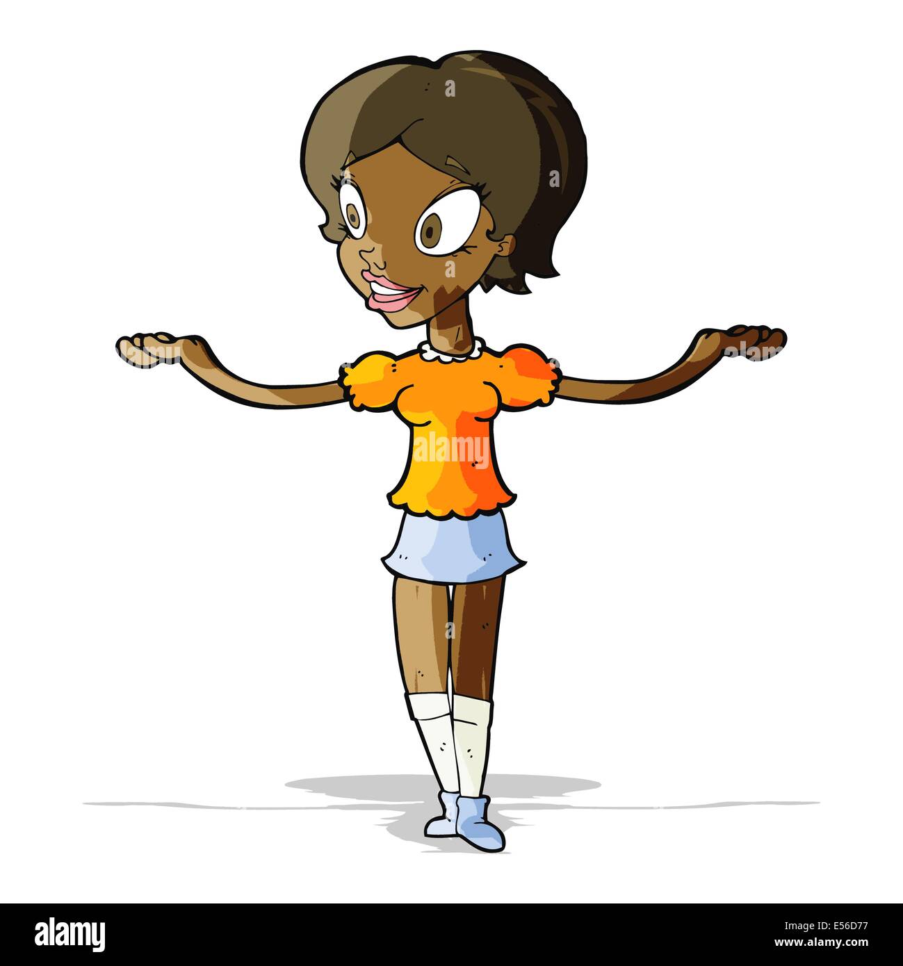 Cartoon Woman Arms Wide High Resolution Stock Photography and Images ...