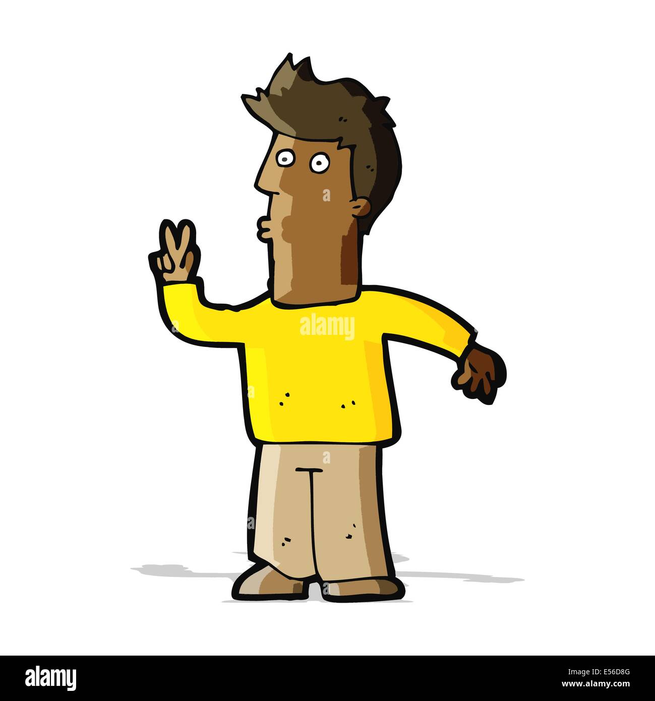 cartoon man giving peace sign Stock Vector Image & Art - Alamy