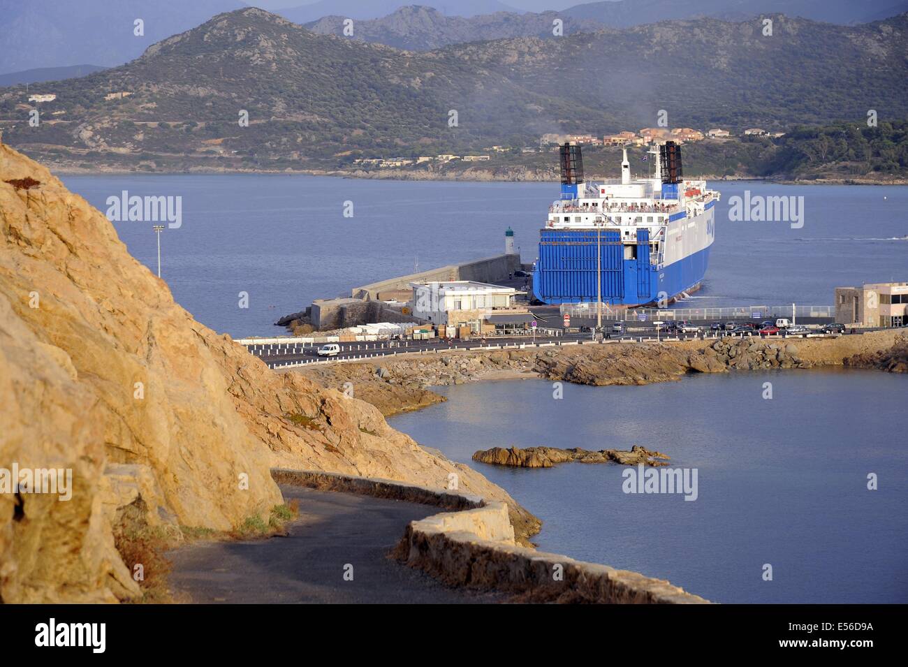 Ile Rousse, Balagne region, Corsica island (France), ferry landing ...