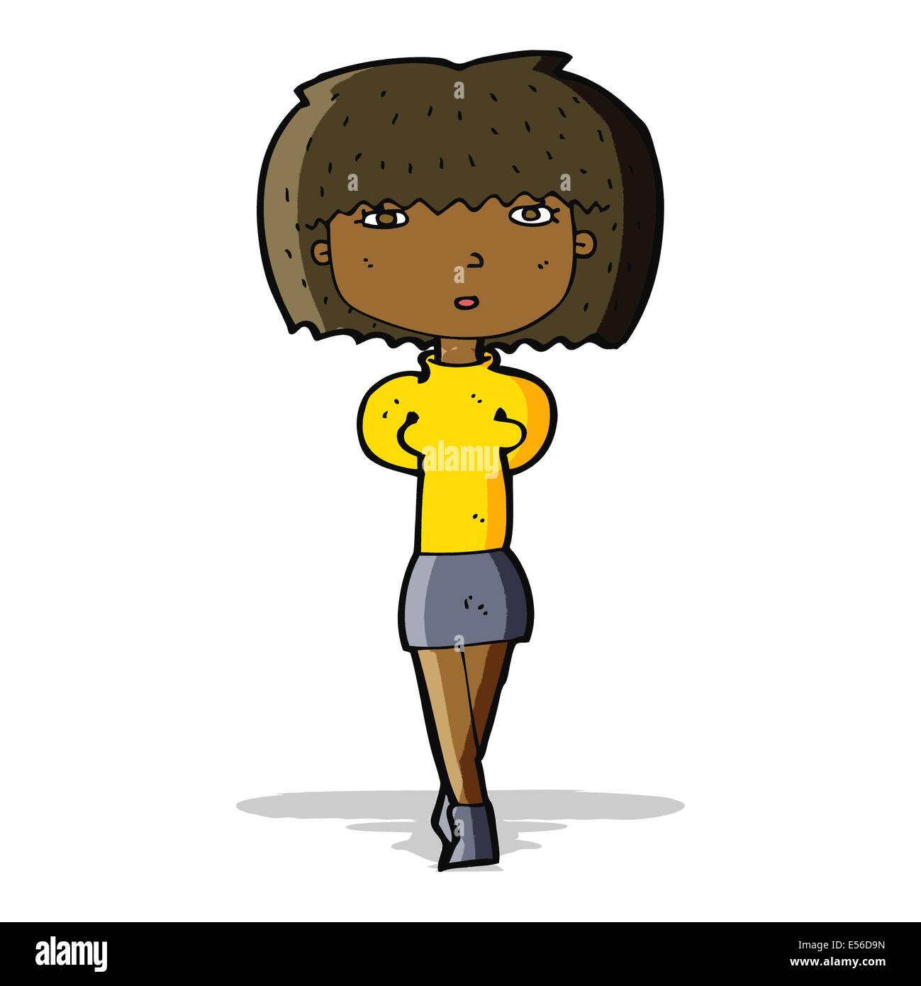 Cartoon shy woman Stock Vector Images - Alamy