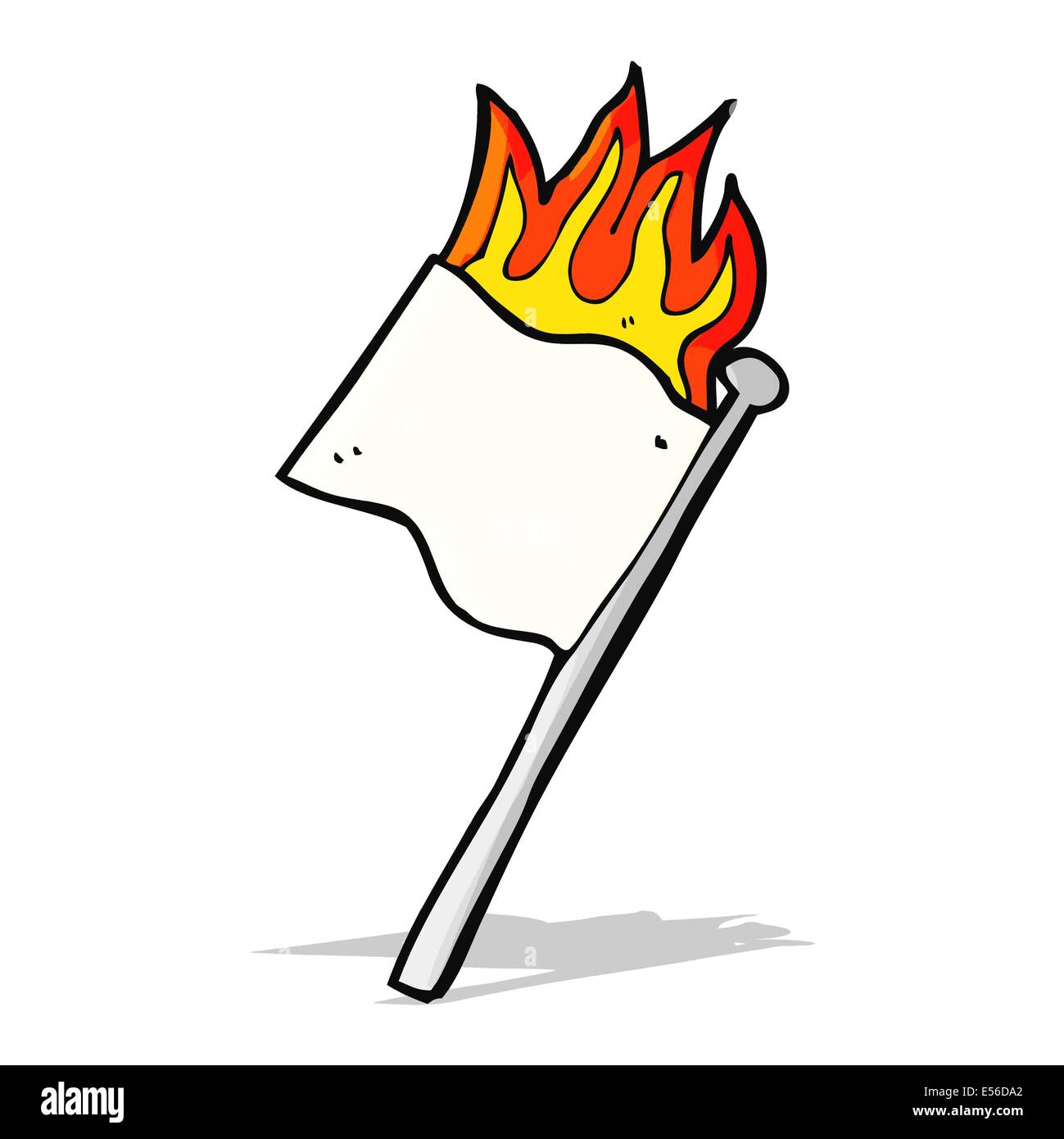 cartoon burning white flag Stock Vector Image & Art - Alamy