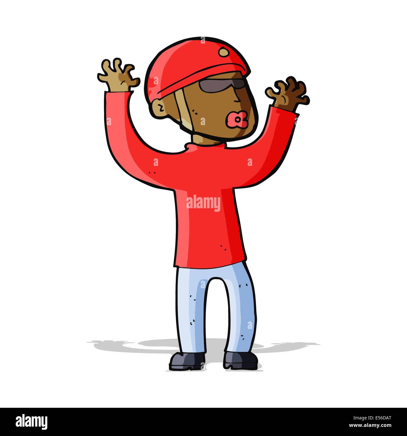 cartoon security man panicking Stock Vector Image & Art - Alamy