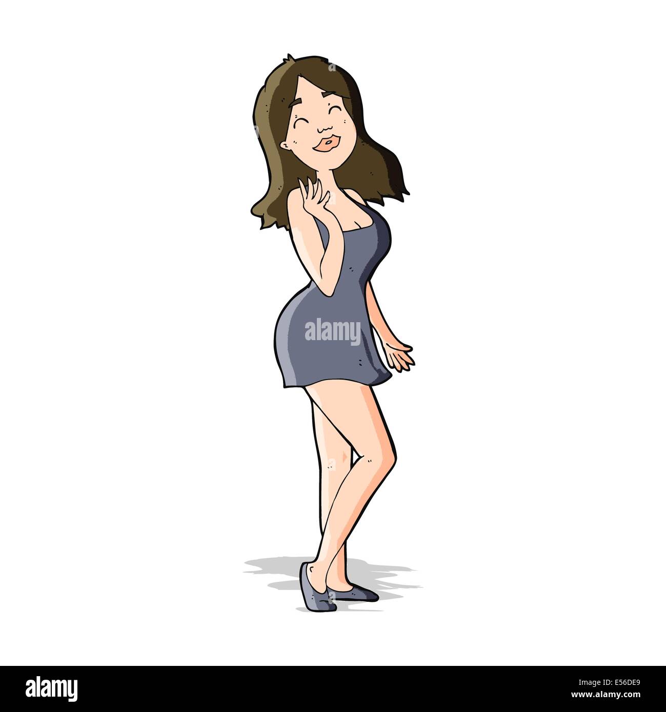 cartoon pretty woman in cocktail dress Stock Vector Image & Art - Alamy